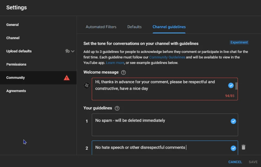 YouTube Channel Guidelines - New Rules For Comments And Live Chat ...